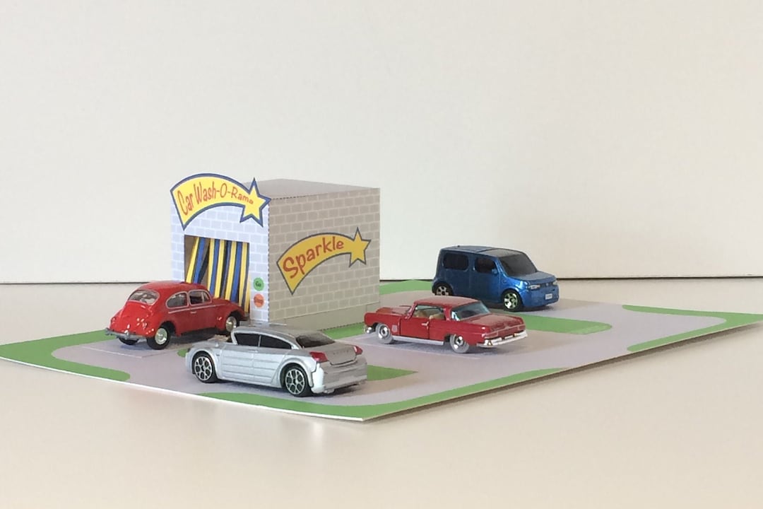 Toy Car Wash Playset Paper Craft Printable PDF and PNG Files - Etsy