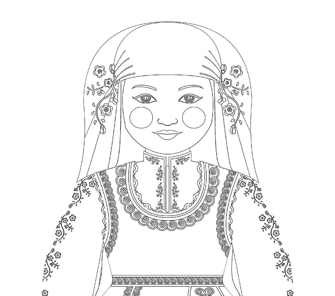 Bulgarian Coloring Sheet Printable File, Traditional Folk Dress ...
