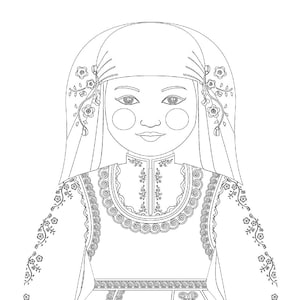Bulgarian Coloring Sheet Printable File, Traditional Folk Dress ...