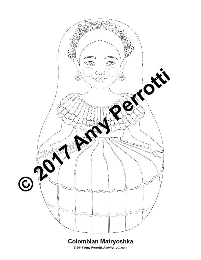 Colombian Coloring Sheet Printable File, Traditional Folk Dress ...