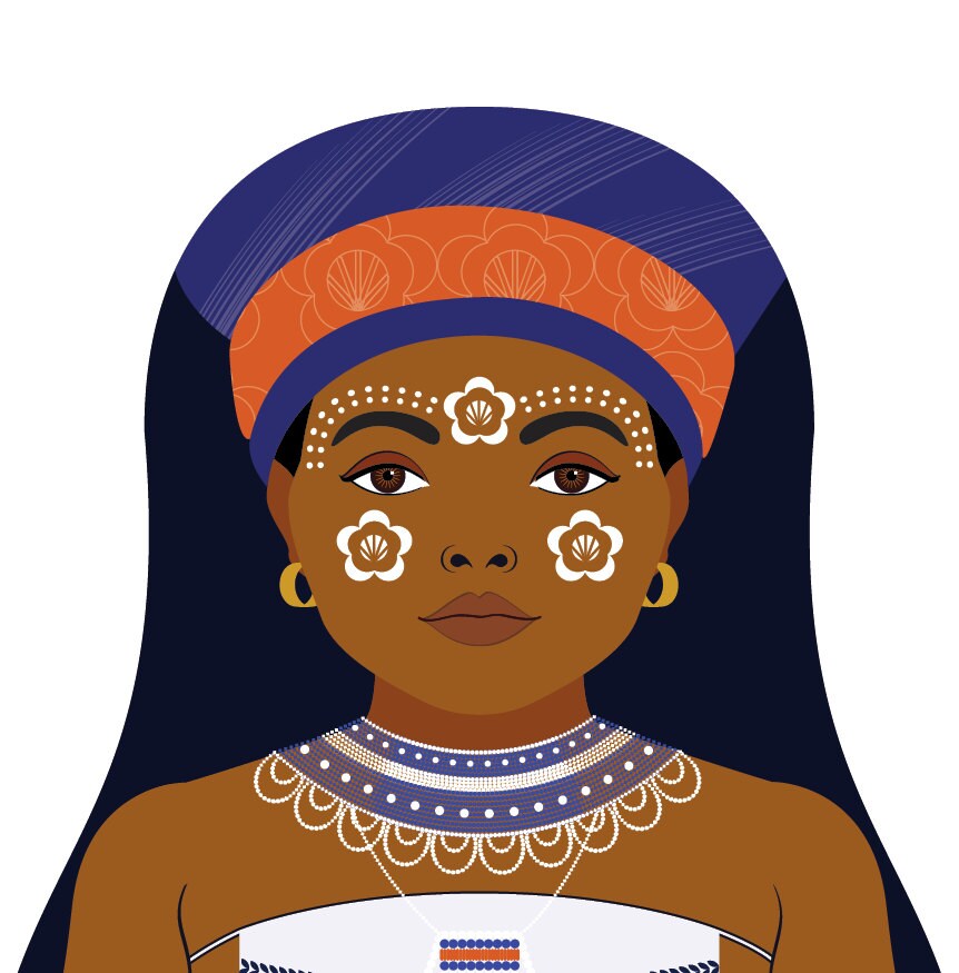 Xhosa South African Wall Art Print featuring cultural dress | Etsy