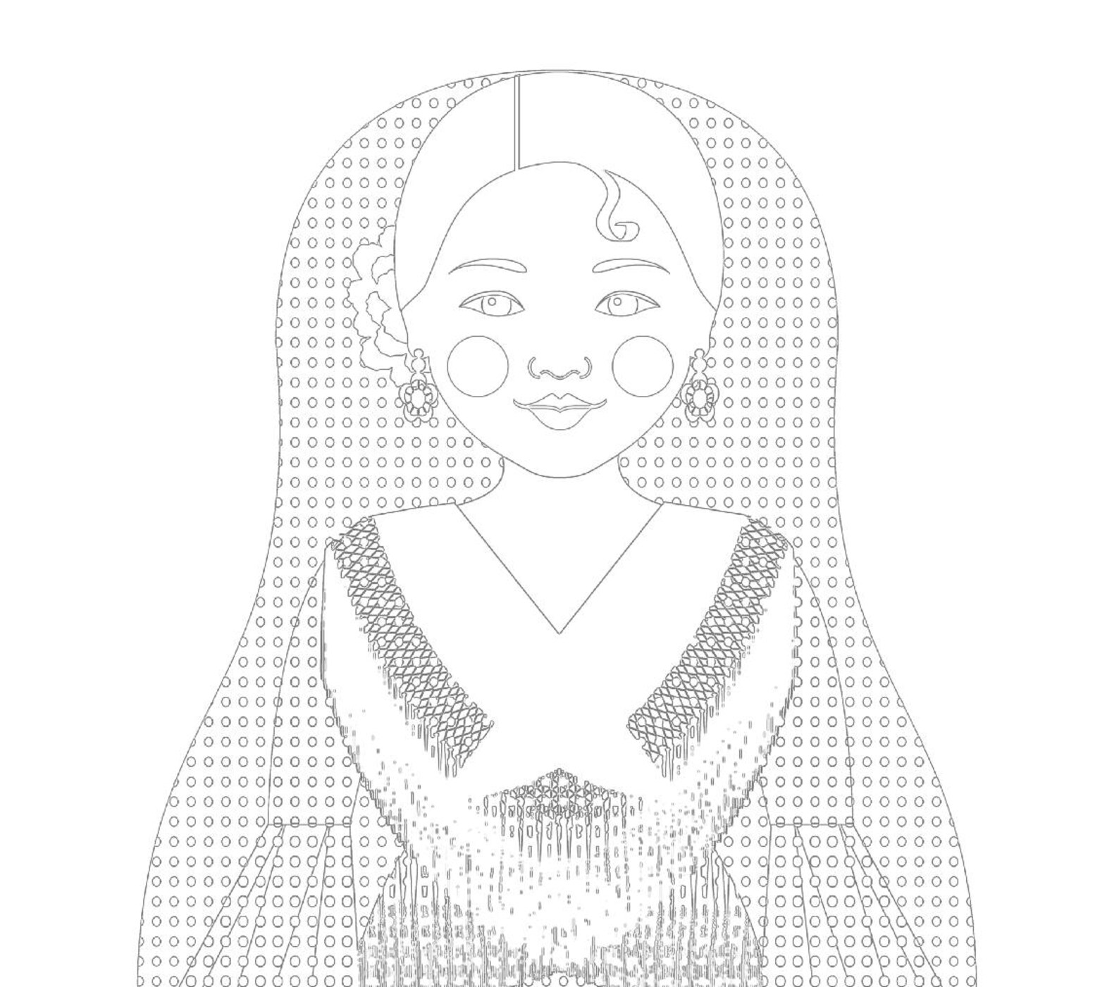 Spaniard Coloring Sheet Printable File, Traditional Folk Dress ...