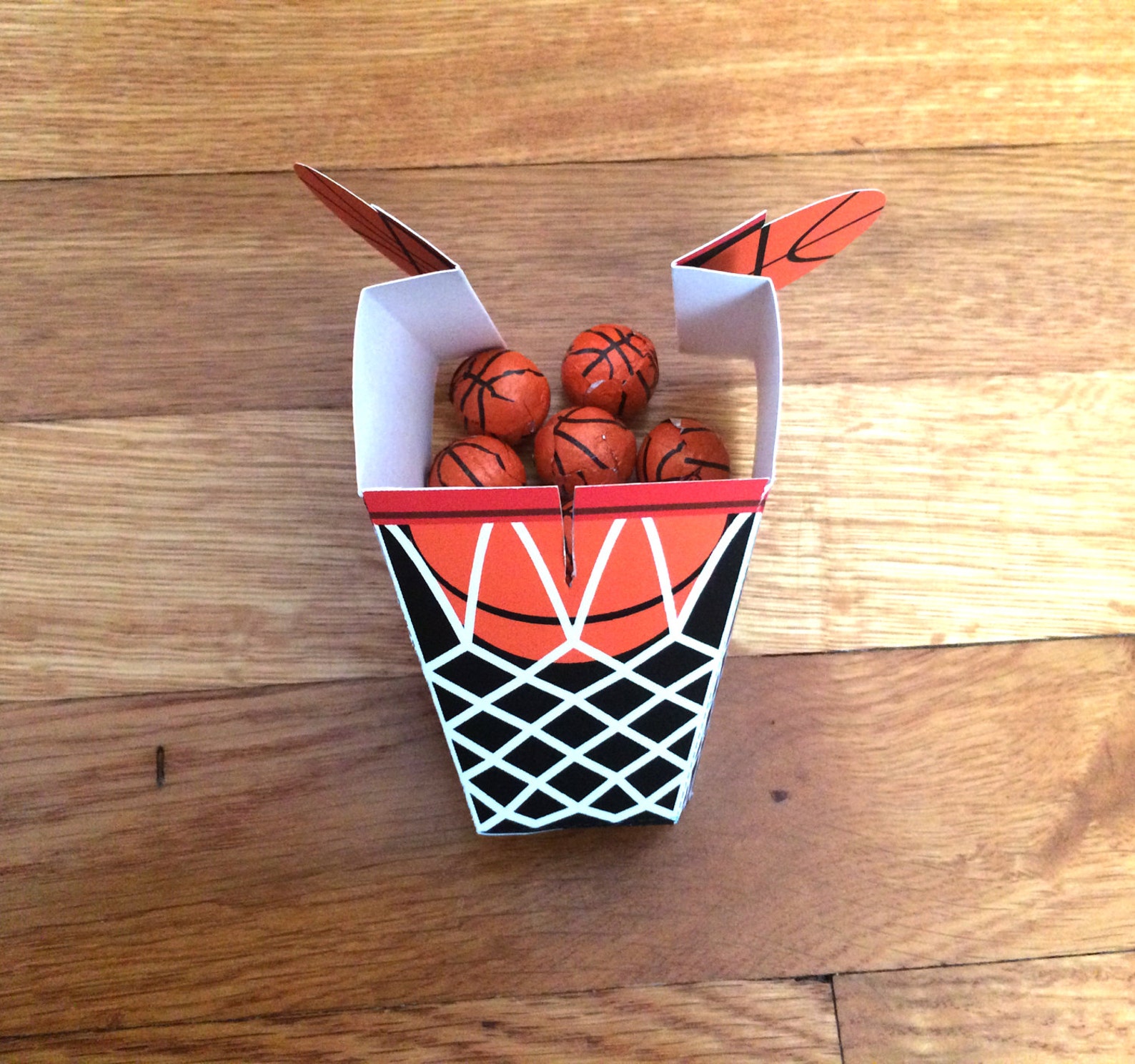 Basketball Party Favor Box DIY Printable File Craft PDF and PNG Files ...