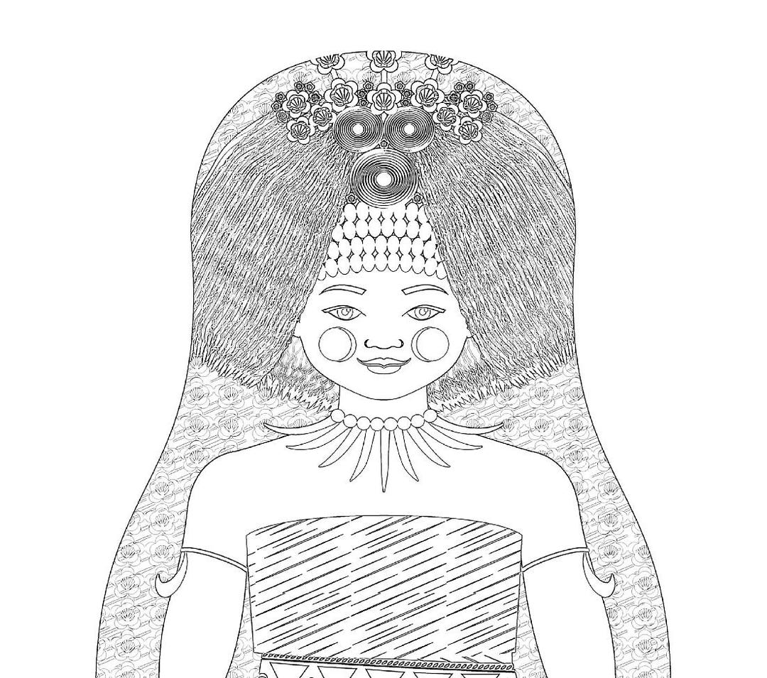 Samoan Coloring Sheet Printable File, Traditional Folk Dress ...