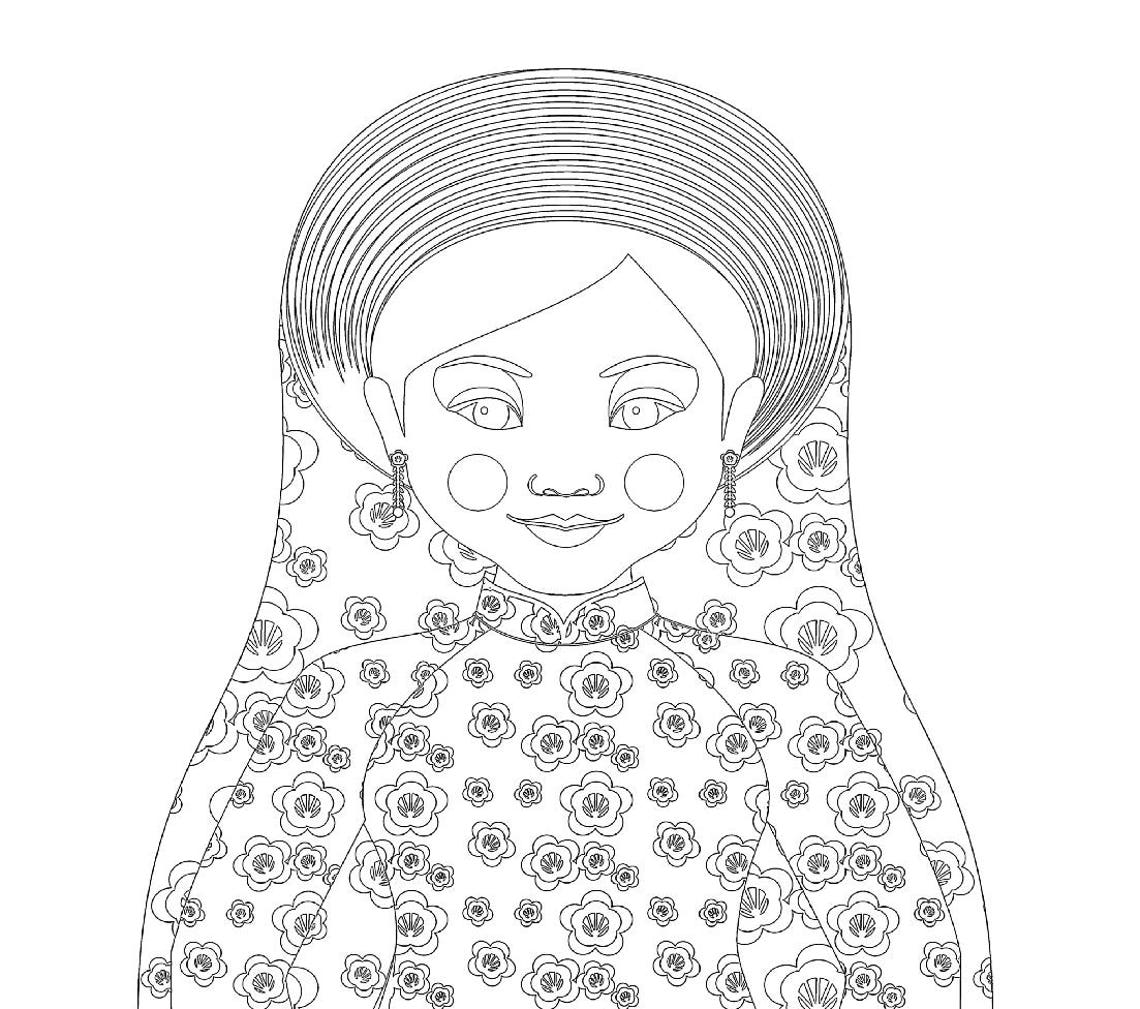 Vietnamese Coloring Sheet Printable File, Traditional Folk Dress ...