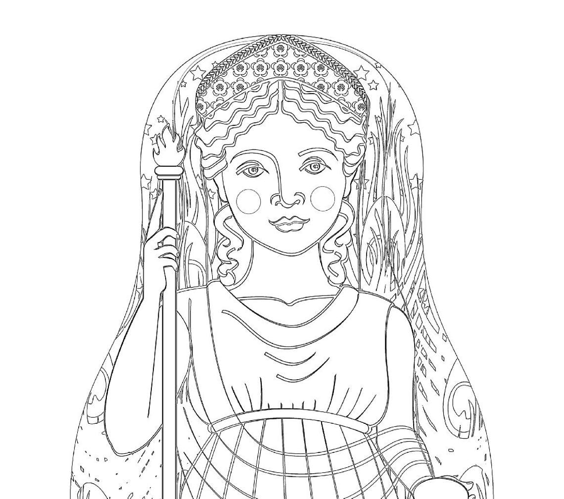 Roman Goddess Juno Coloring Sheet Printable File Traditional - Etsy