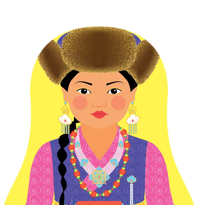 Sherpa Wall Art Print features culturally traditional dress | Etsy