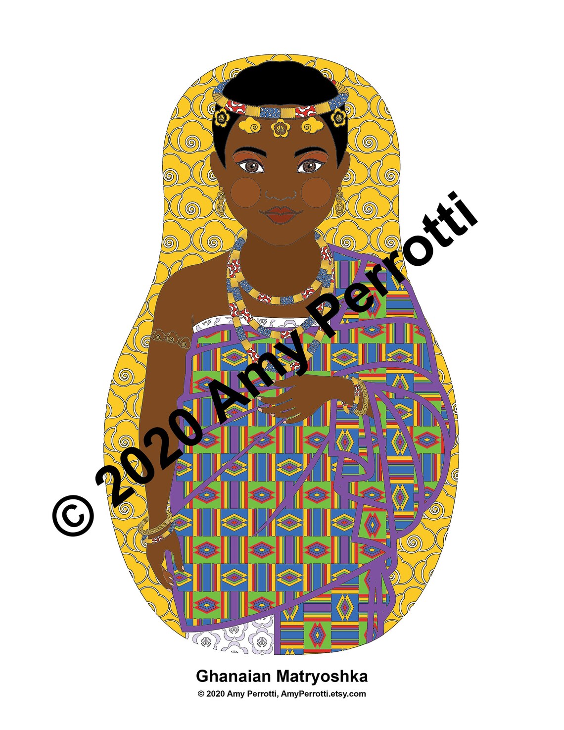 Ghanaian Coloring Sheet Printable File Traditional Folk - Etsy