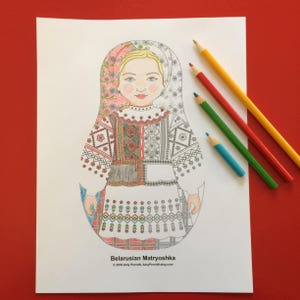 Belarusian Coloring Sheet Printable File, Traditional Folk Dress ...