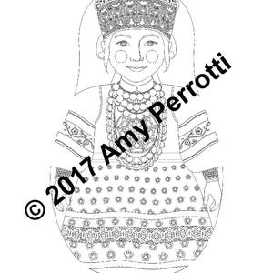 Estonian Seto Coloring Sheet Printable File Traditional Folk | Etsy