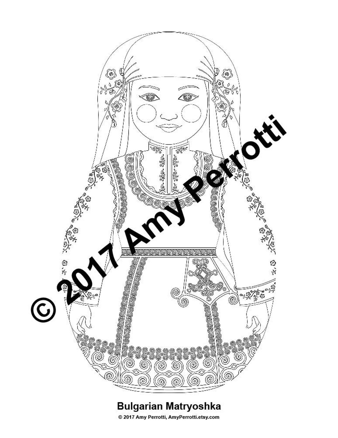 Bulgarian Coloring Sheet Printable File, Traditional Folk Dress ...