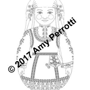 Bulgarian Coloring Sheet Printable File, Traditional Folk Dress ...