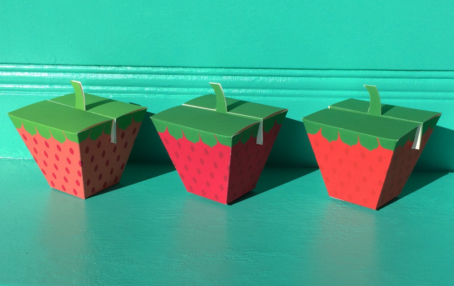 Strawberry Favor Boxes DIY Printable File Craft - Etsy
