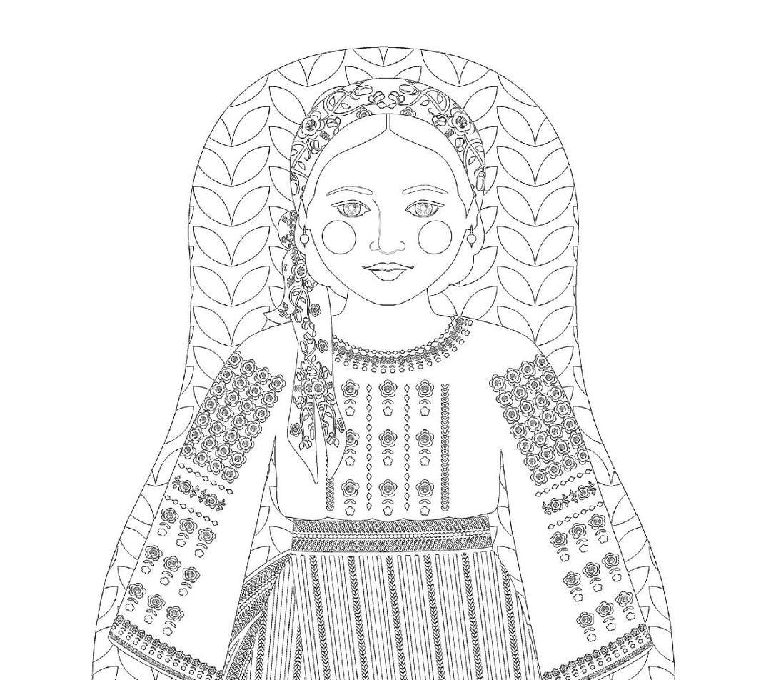 Moldovan Coloring Sheet Printable File, Traditional Folk Dress ...