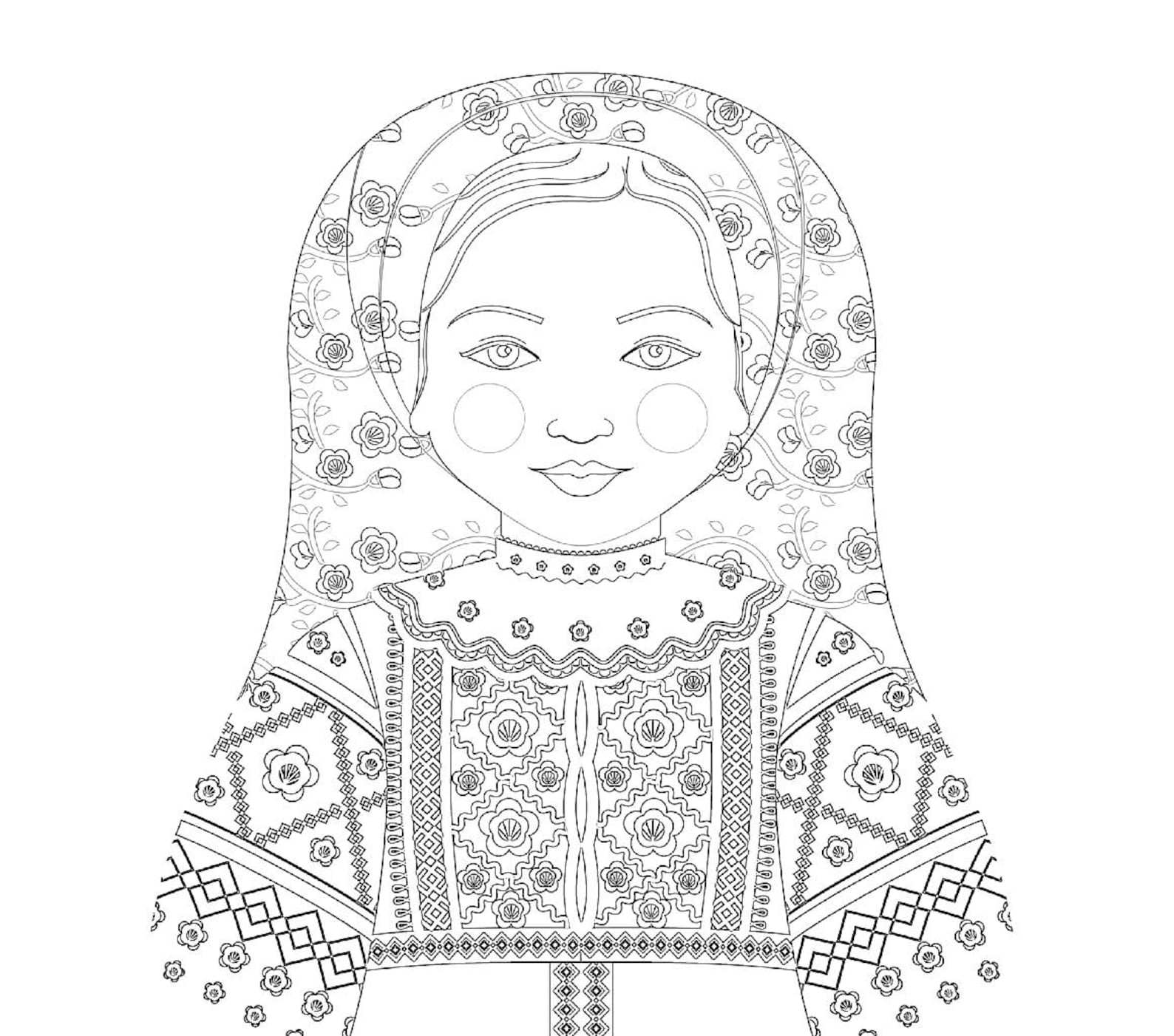 Belarusian Coloring Sheet Printable File, Traditional Folk Dress ...
