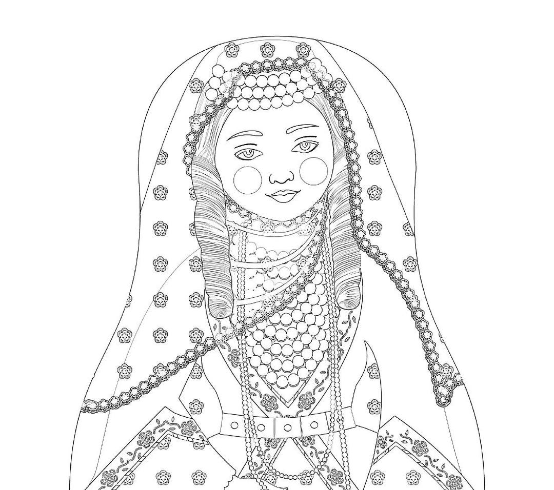 Armenian Coloring Sheet Printable File, Traditional Folk Dress ...