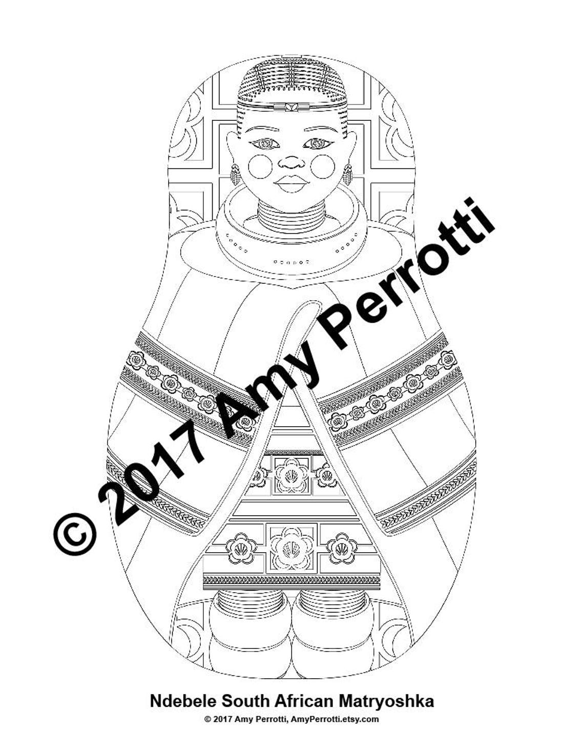 South African, Ndebele Coloring Sheet Printable File, Traditional Folk ...