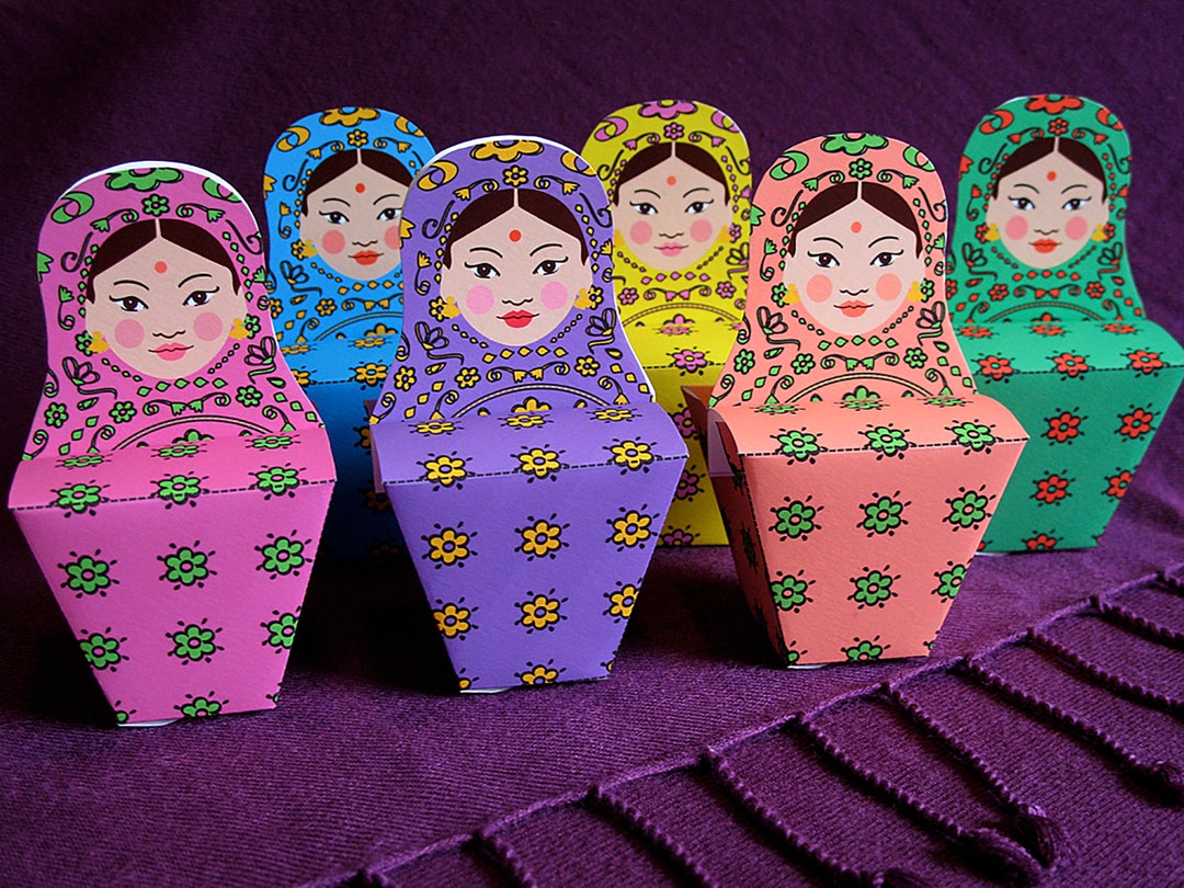 Indian Matryoshka Party Favor Boxes Printable - Etsy