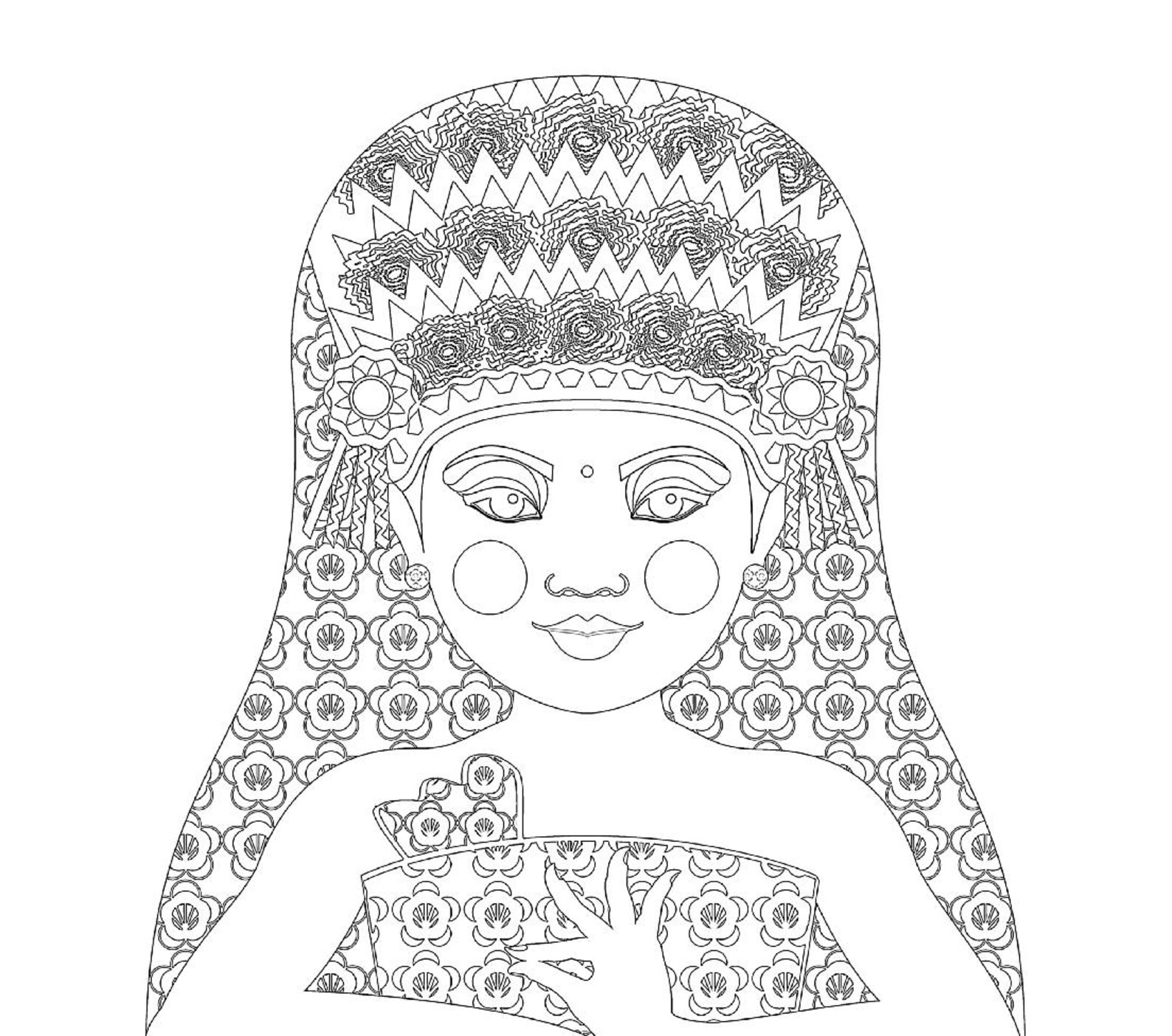 Balinese Dancer Coloring Sheet Printable File, Traditional Folk Dress ...