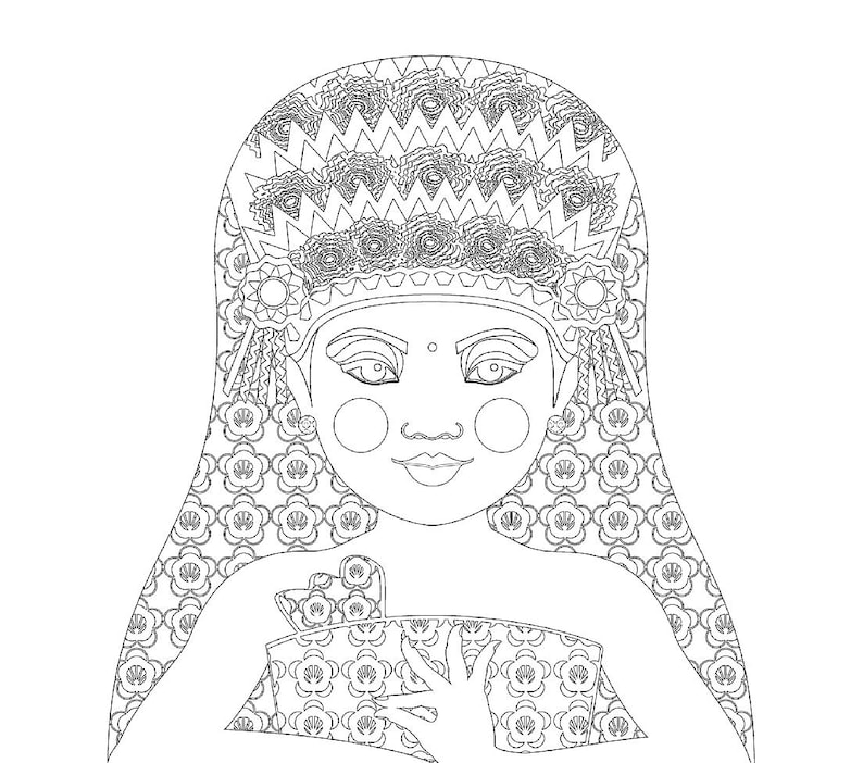 Balinese Dancer Coloring Sheet Printable File, Traditional Folk Dress ...