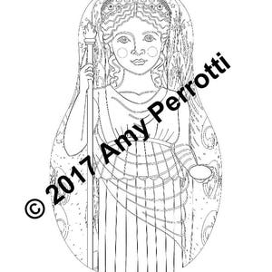 Roman Goddess Juno Coloring Sheet Printable File, Traditional Folk ...