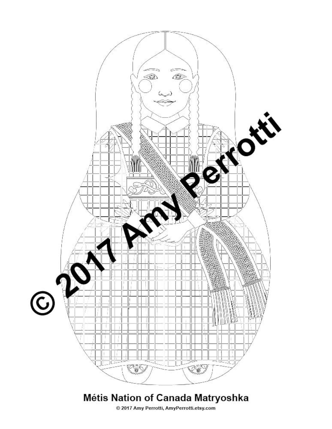 Métis Nation of Canada Coloring Sheet Printable File, Traditional Folk ...