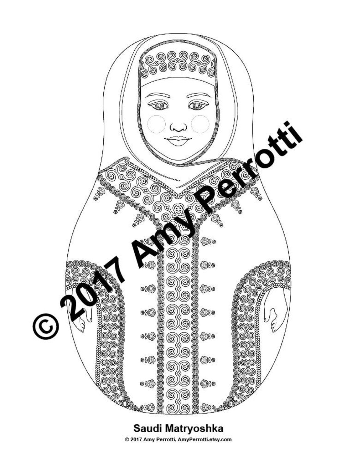 Saudi Coloring Sheet Printable File Traditional Folk Dress - Etsy