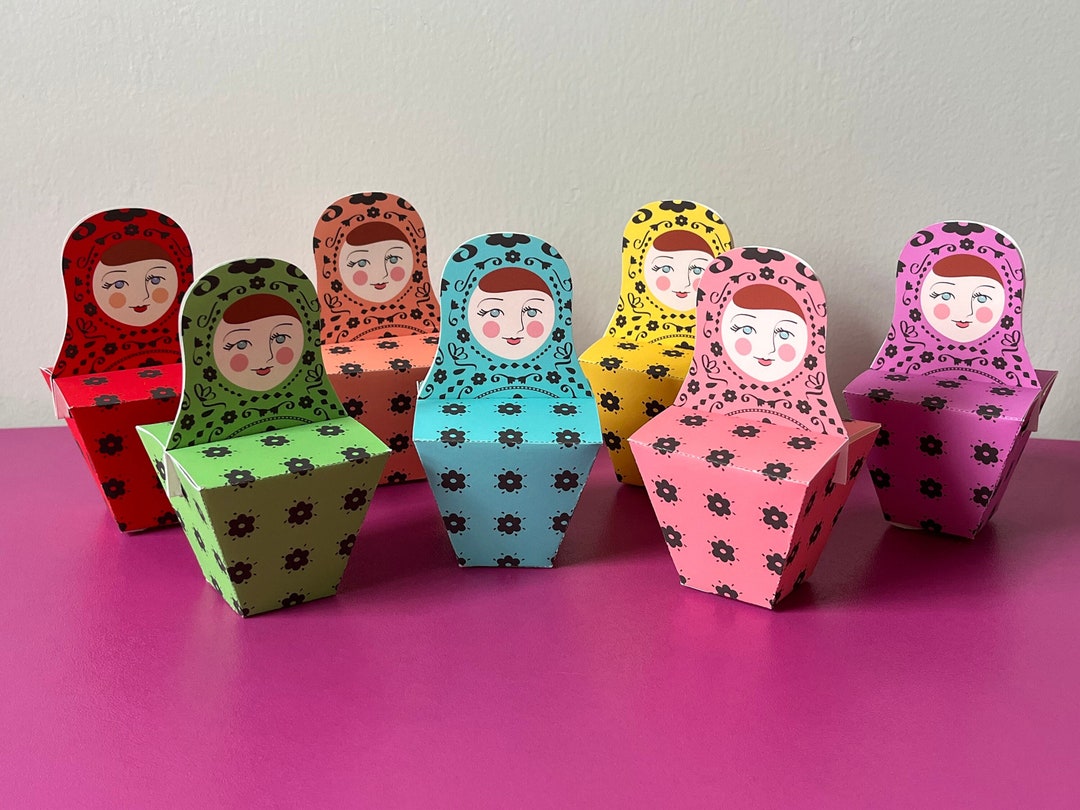Matryoshka Party Favor Boxes Printable File Russian Babushka Nesting ...