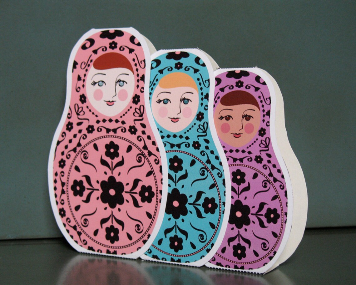 Matryoshka Party Activities Printable File Nesting Dolls - Etsy