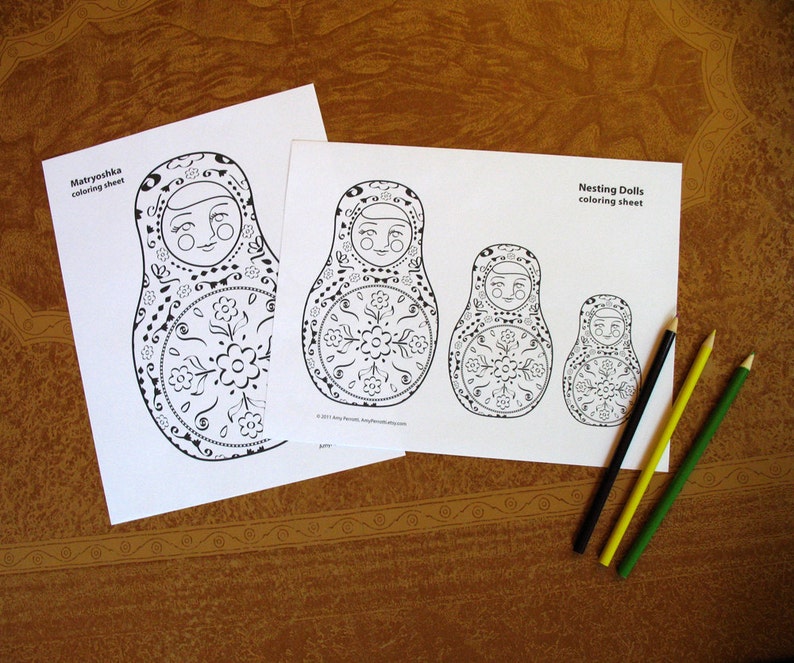 Matryoshka Russian Nesting Doll Coloring Sheets Printable File ...