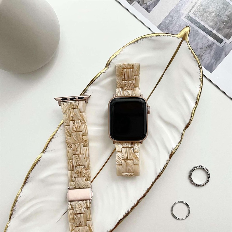 Marble Resin Watch Band Compatible With Apple Watch, Fashion Watch ...