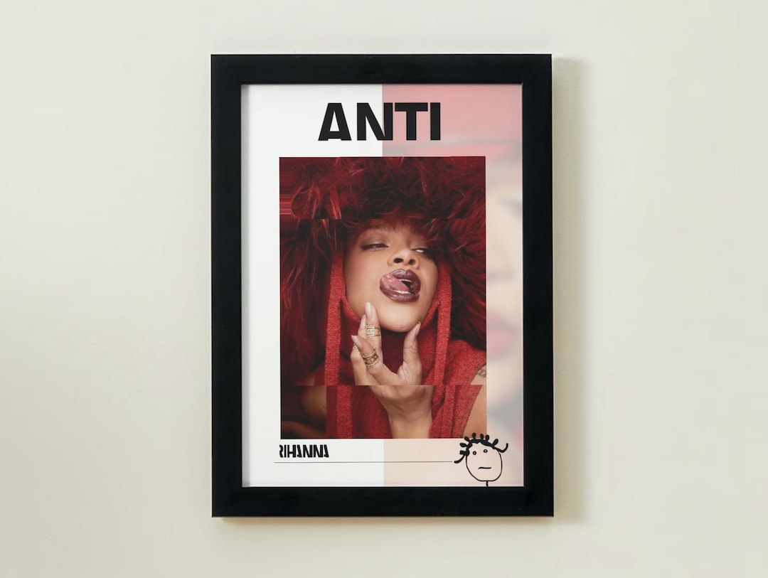 Rihanna ANTI Album Poster | Music Icon Wall Art | Rihanna Album Cover ...