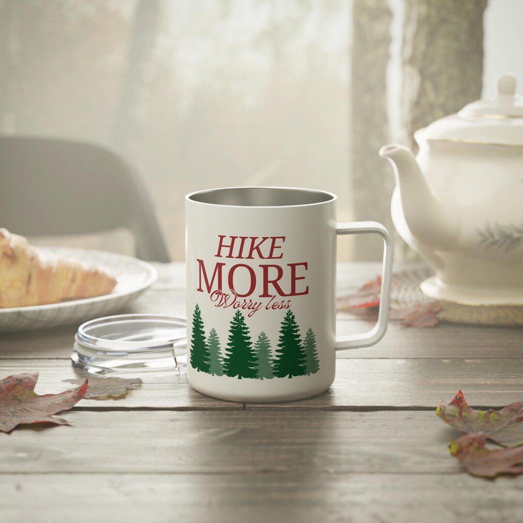 Hiking Insulated Stainless Steel Coffee Mug 10oz Travel Cup With Lid - Etsy