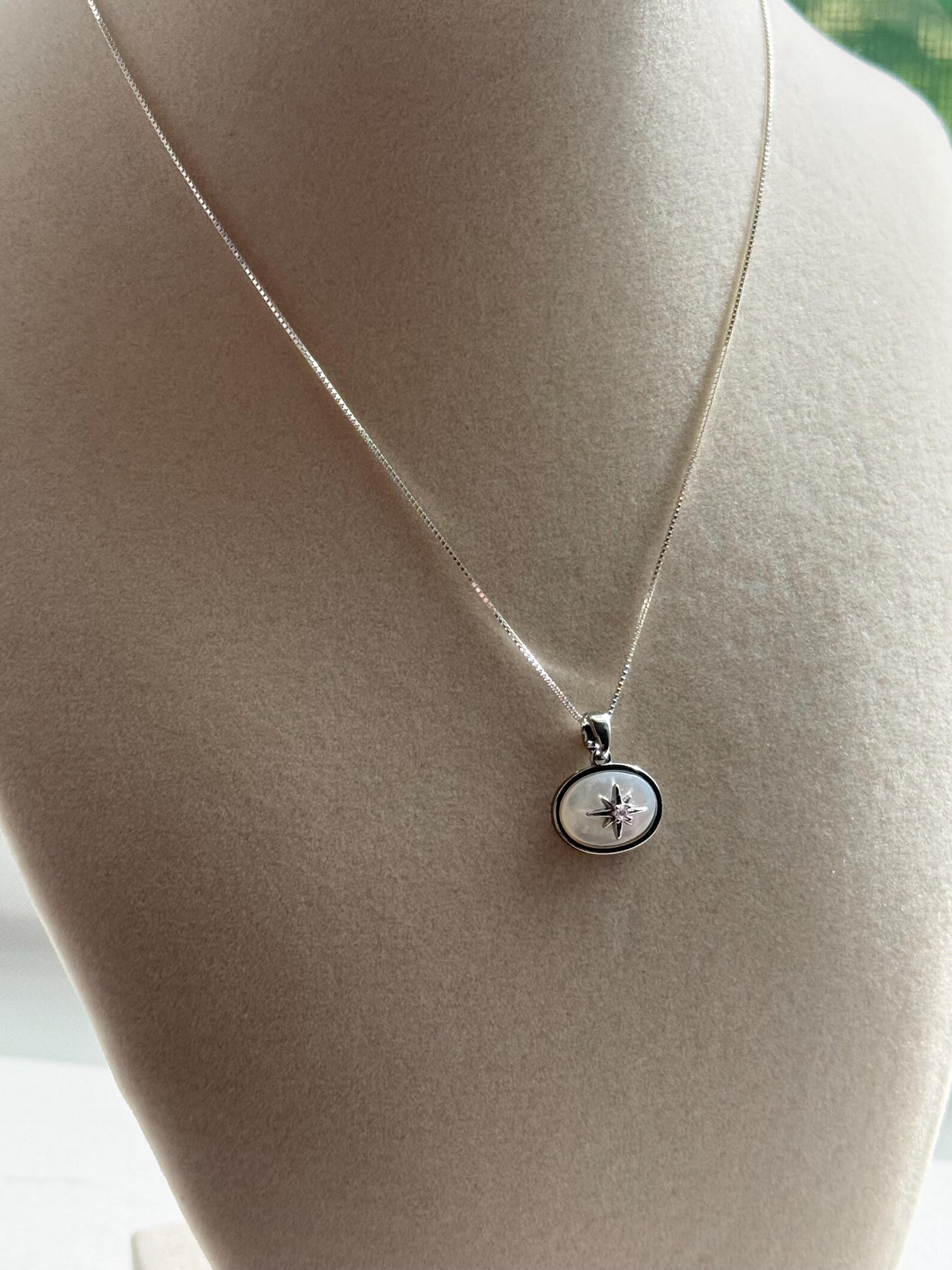Shell Pearl North Star Pendant Necklace; Polaris, North Star Pendant on ...