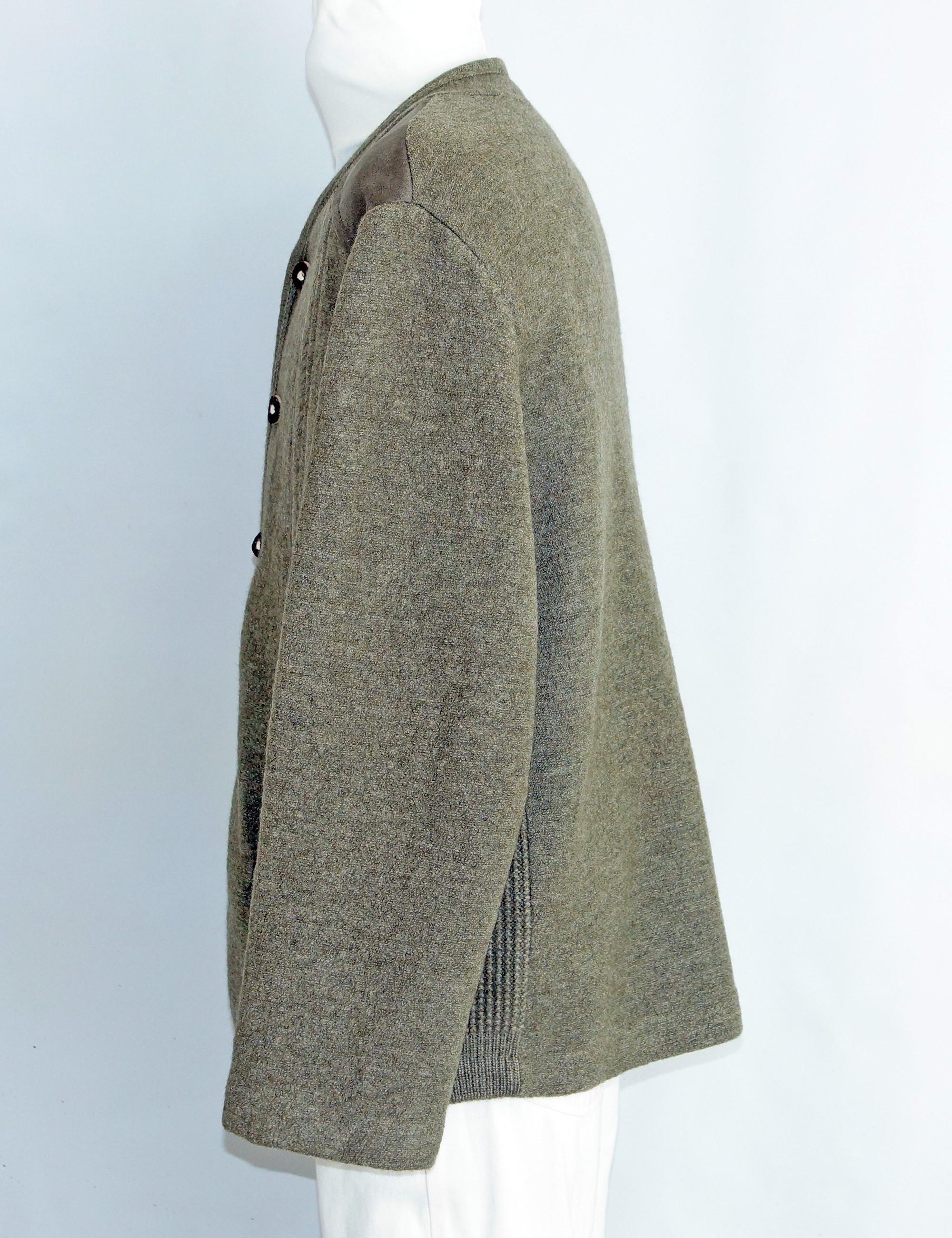 Men's Green Pure Wool Tyrolean Jumper Vintage Trench Oktoberfest Dirndl ...