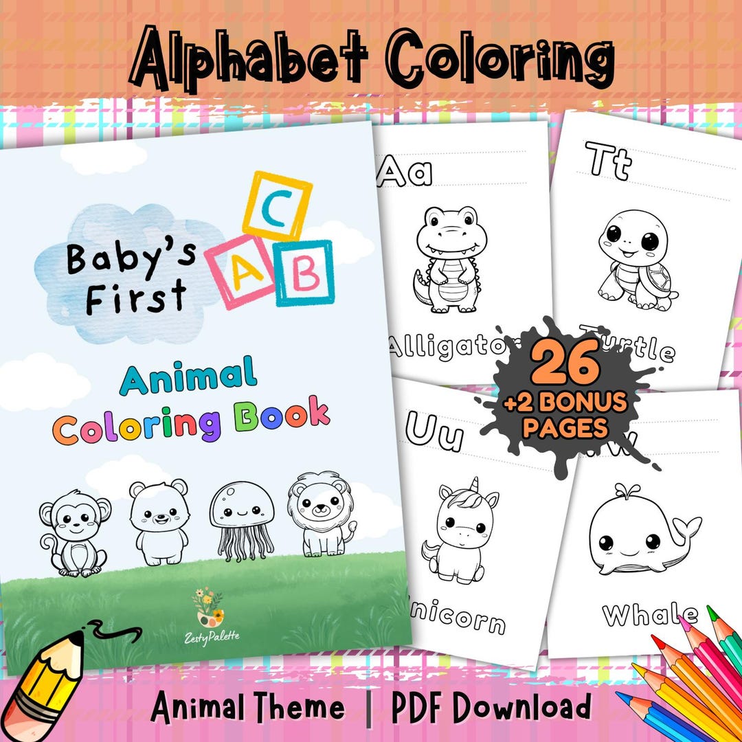 Alphabet Coloring Pages for Toddlers: Animal Fun | First ABC Book ...