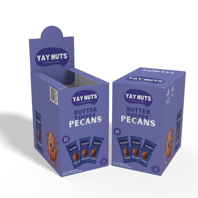 Yay Nuts Butter Toffee Nut Snack Packs – 12-pack Box | Cashews, Almonds ...