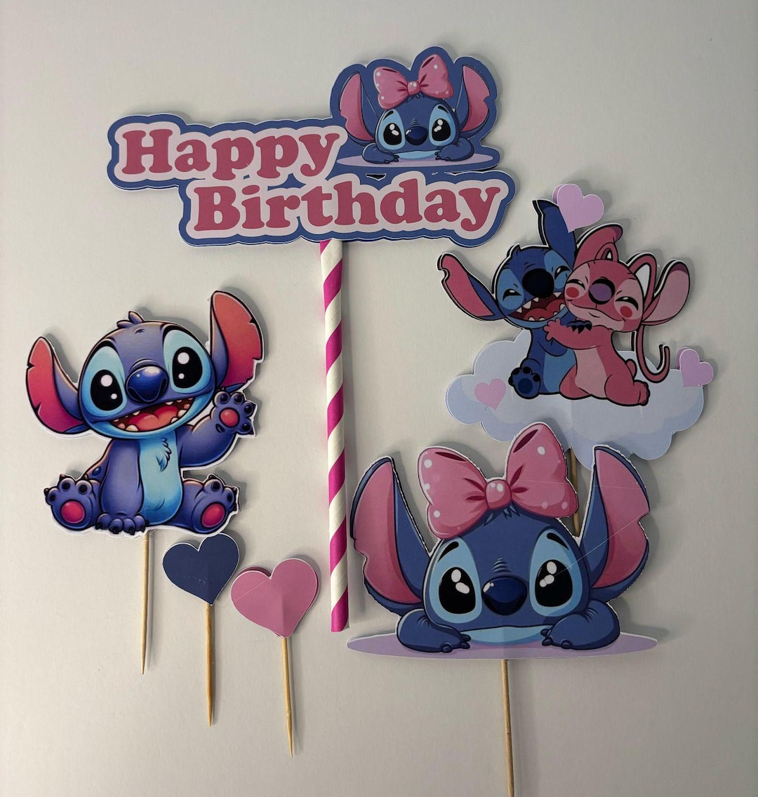 Stitch Cake Topper, Personalized Stitch Topper, Stitch Cake Decoration ...