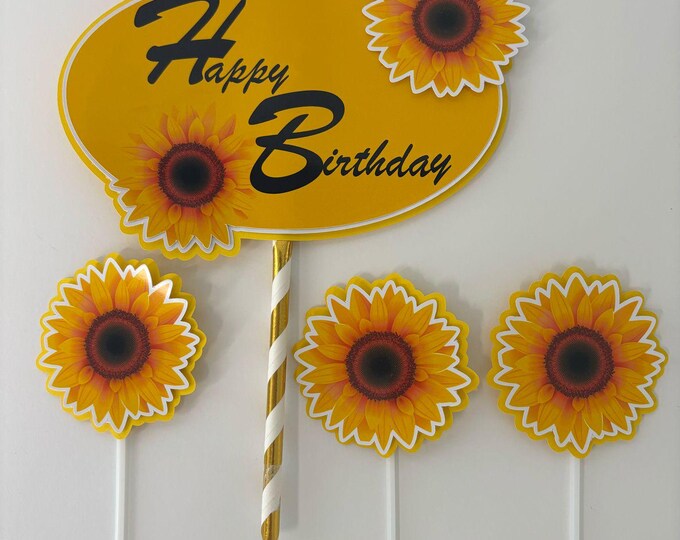 Sunflower Cake Topper- Cake Topper - Etsy Canada