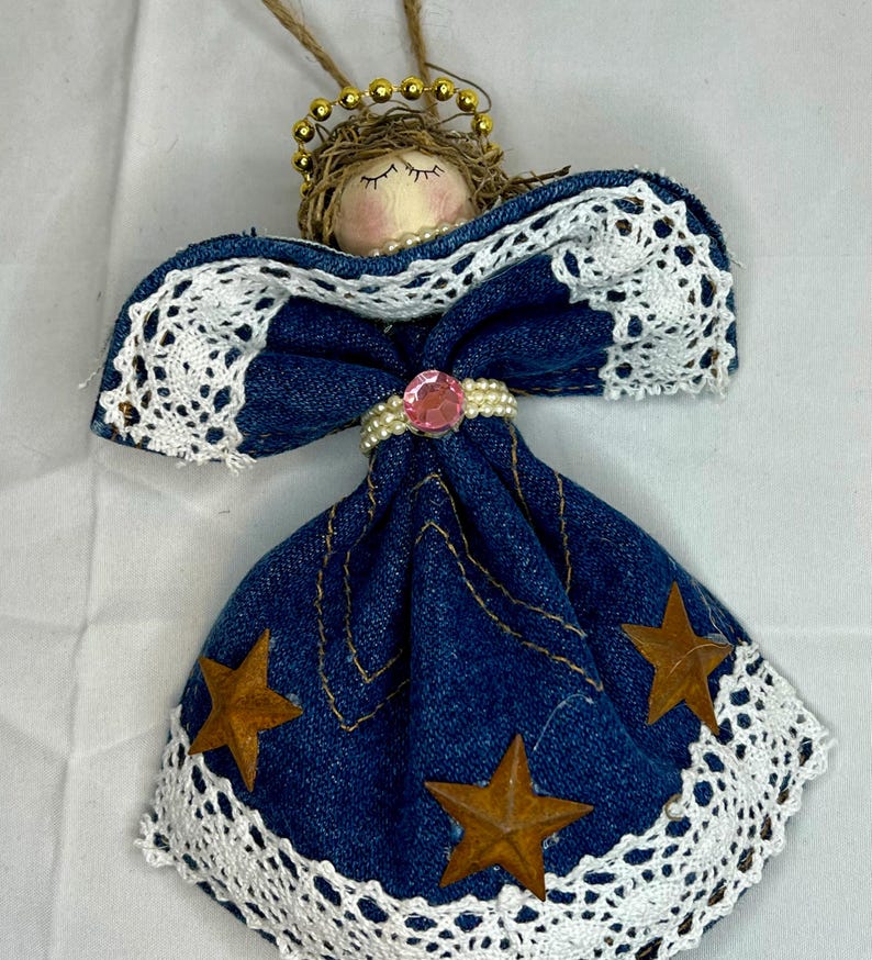 Hanging Denim Angel - Etsy