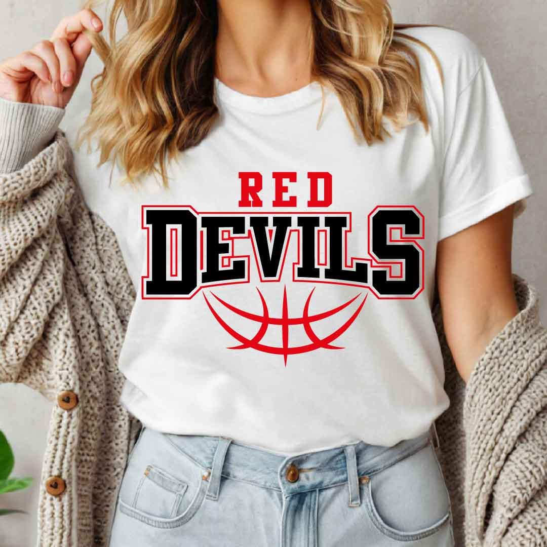 Red Devils Mascot SVG PNG, Red Devils Basketball SVG, Varsity Red ...