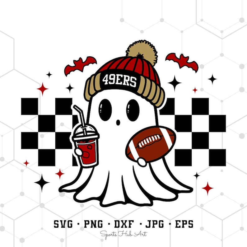 49ers Football SVG PNG, Cute Ghost Football SVG, 49ers Football Shirt ...