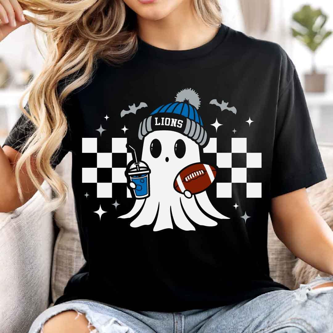 Lions Football SVG PNG, Cute Ghost Football SVG, Lions Football Shirt ...