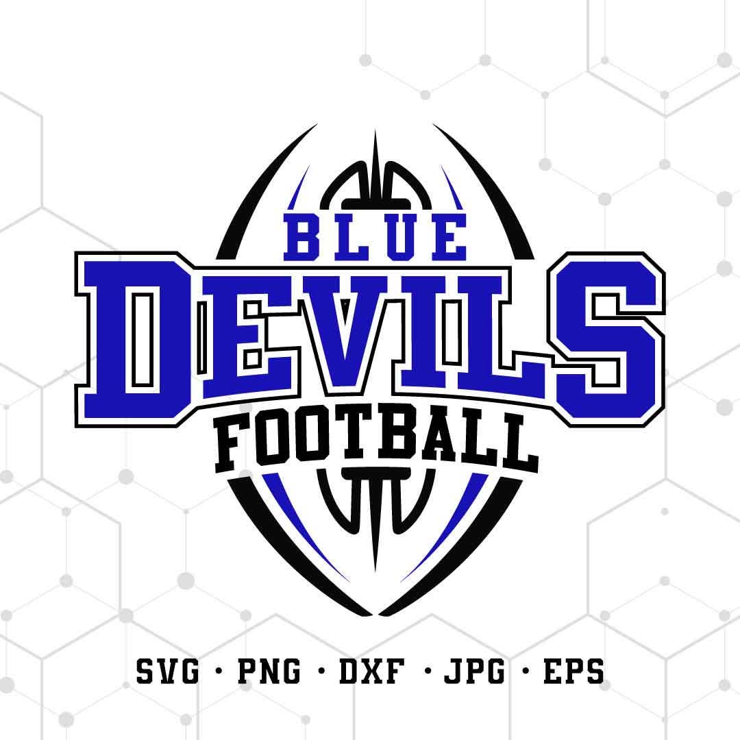 Blue Devils Mascot SVG PNG, Blue Devils Football SVG, Varsity Blue ...
