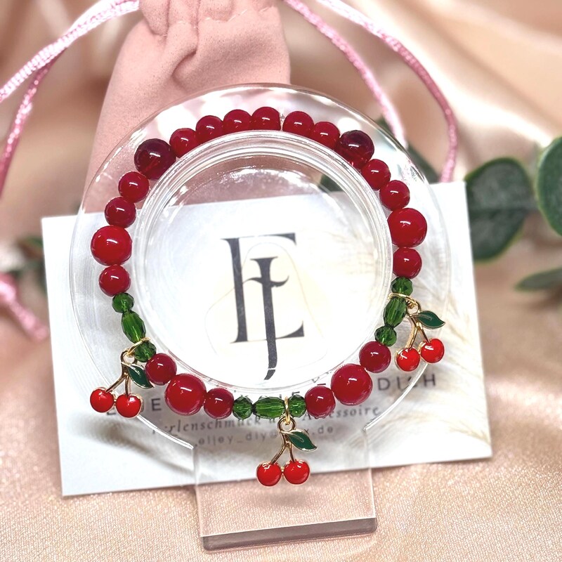 Rote akzente armband - Etsy.de