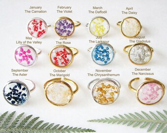 Pressed Flower Ring - Etsy