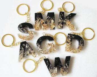 Personalized Epoxy Resin Letter Keychains, Custom Letter Keychain ...