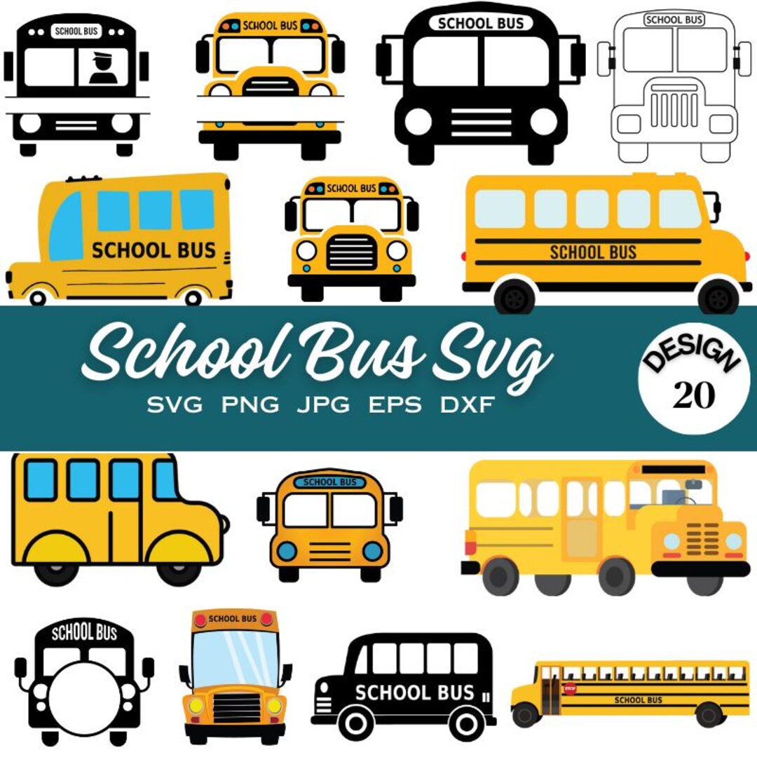 School Bus Svg, Bus Svg Bundle, Bus Svg, Back to School Svg, Front Bus ...
