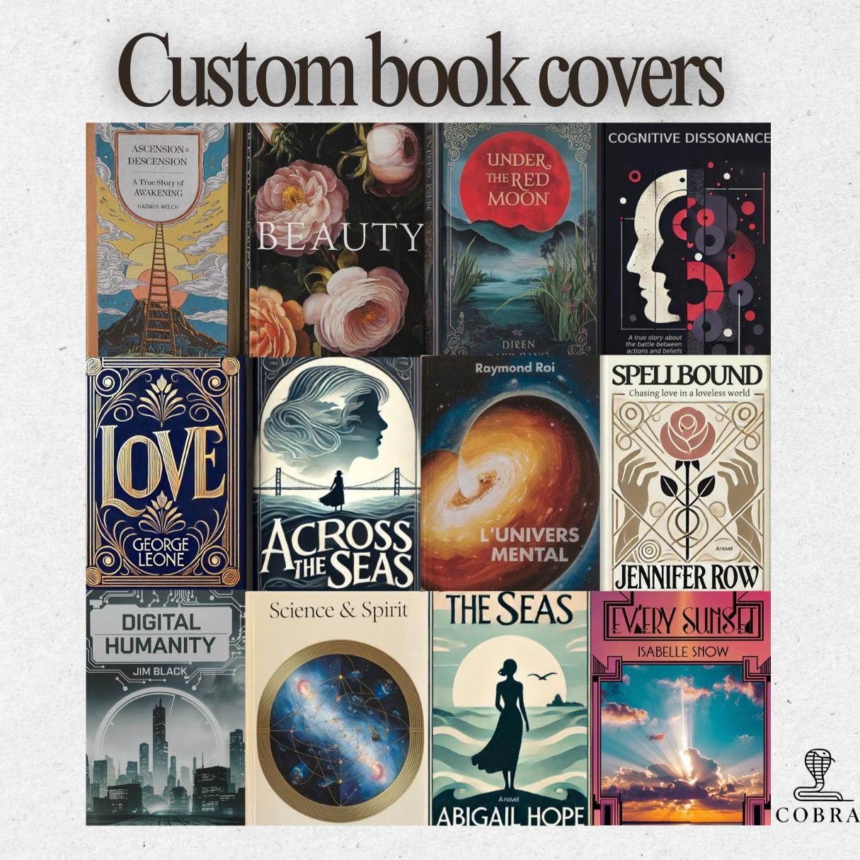 Custom Book Cover | Unique Book Cover | Artistic Book Cover | Print ...