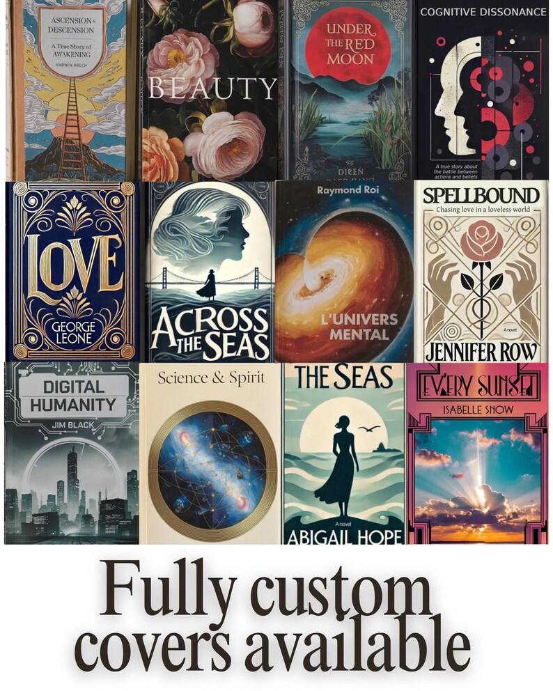 Classic Style Book Cover Design: Customizable Print & Ebook Cover - Etsy
